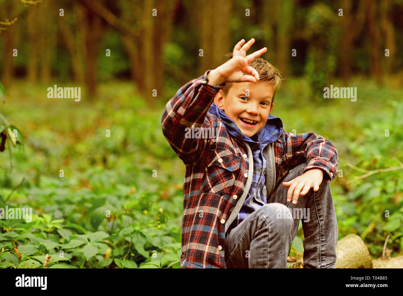 Im ok. Small child show ok sign. Happy small child. Little boy relax in ...