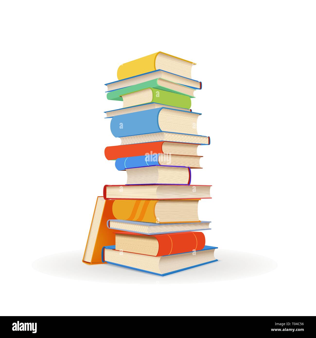 Very tall pile of stacked books Stock Vector Images - Alamy