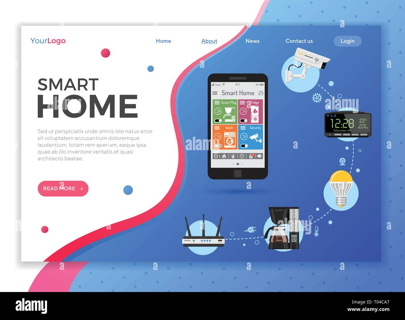 Landing page smart phone Stock Vector Images - Alamy