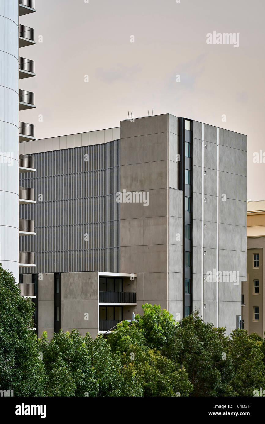 The Granary building facade during dust storm. Summer Hill Flour Mill ...