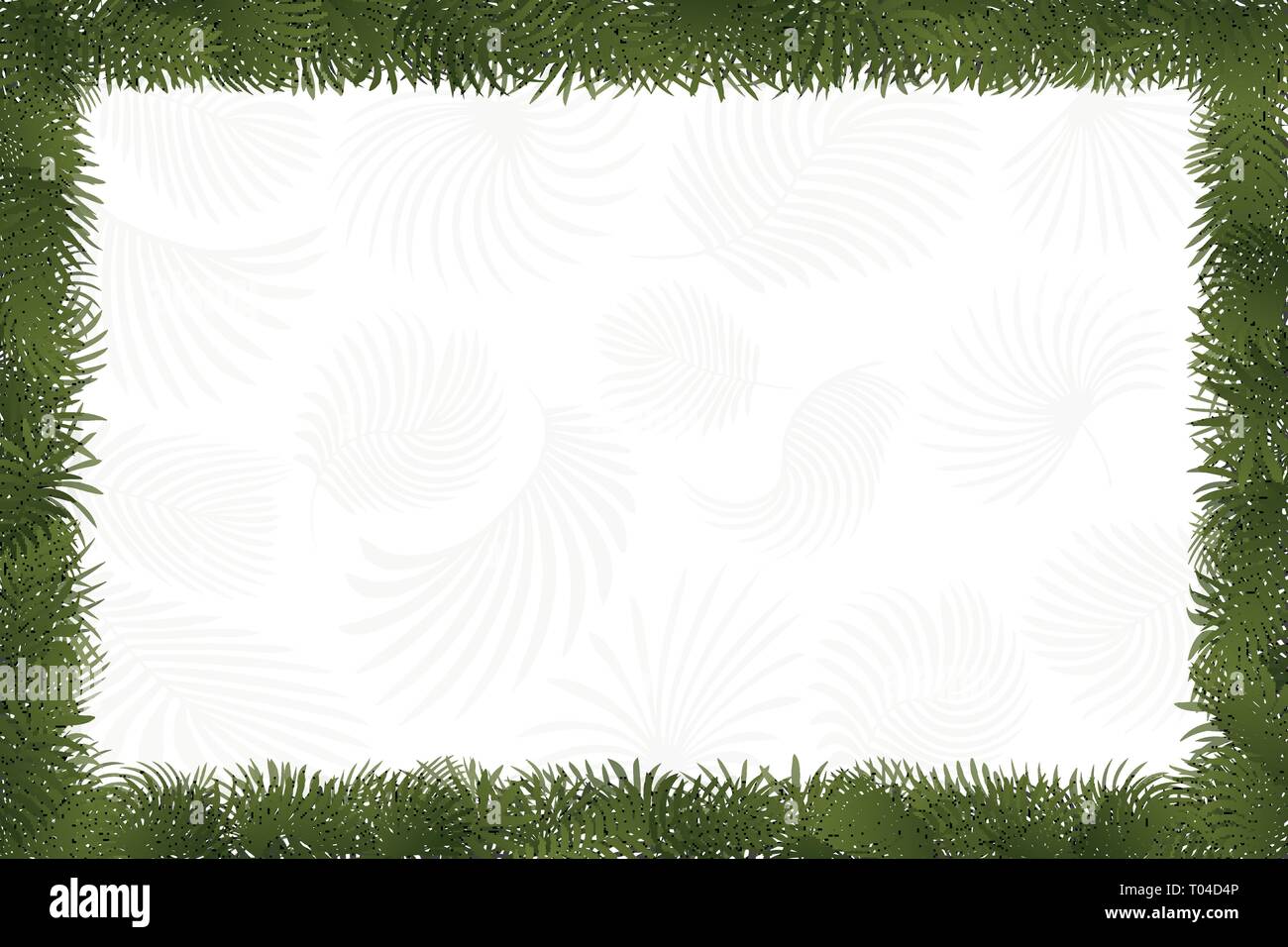 Paper art natural style border frame tropical plant leaves with copy ...