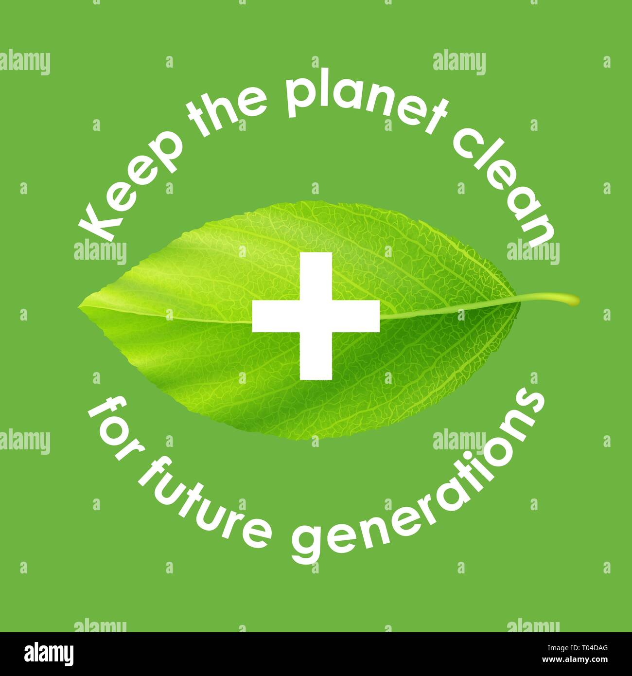 Typography poster with green leaves with an inscription Keep the planet ...
