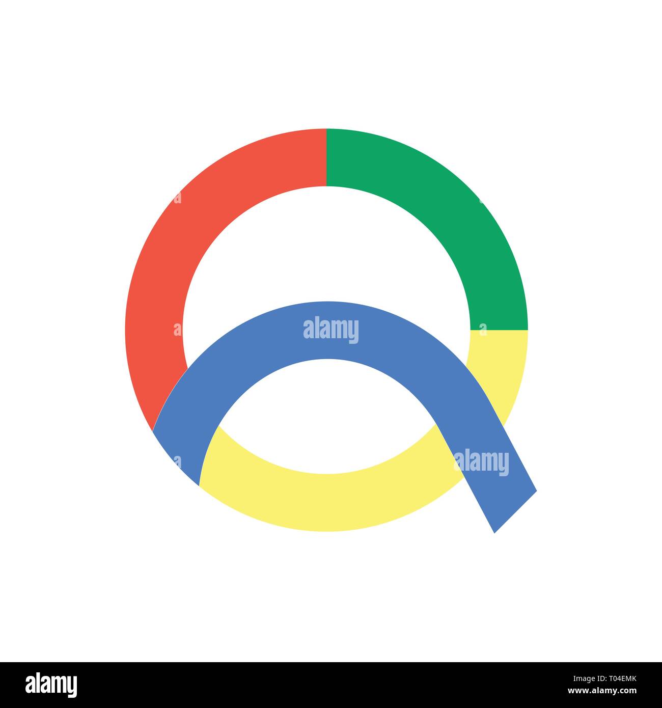 Stylized letter Q. Company colored logo vector letter Q. Vector ...