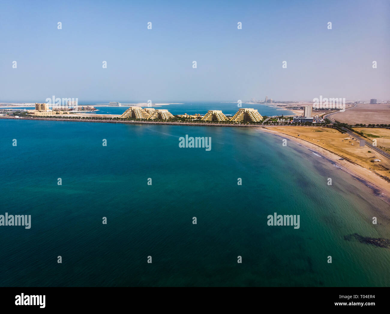 Marjan Island in emirate of Ras al Khaimah in the UAE aerial view Stock ...