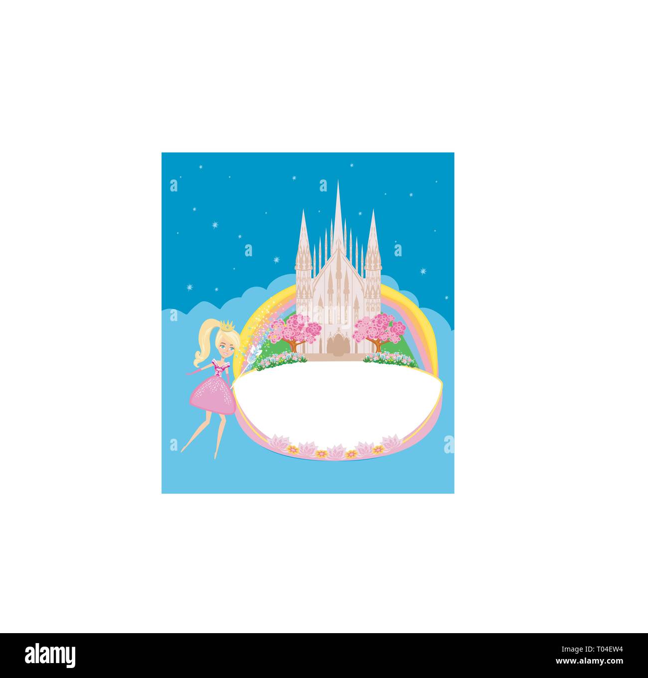 Beautiful fairytale castle frame Stock Vector Image & Art - Alamy