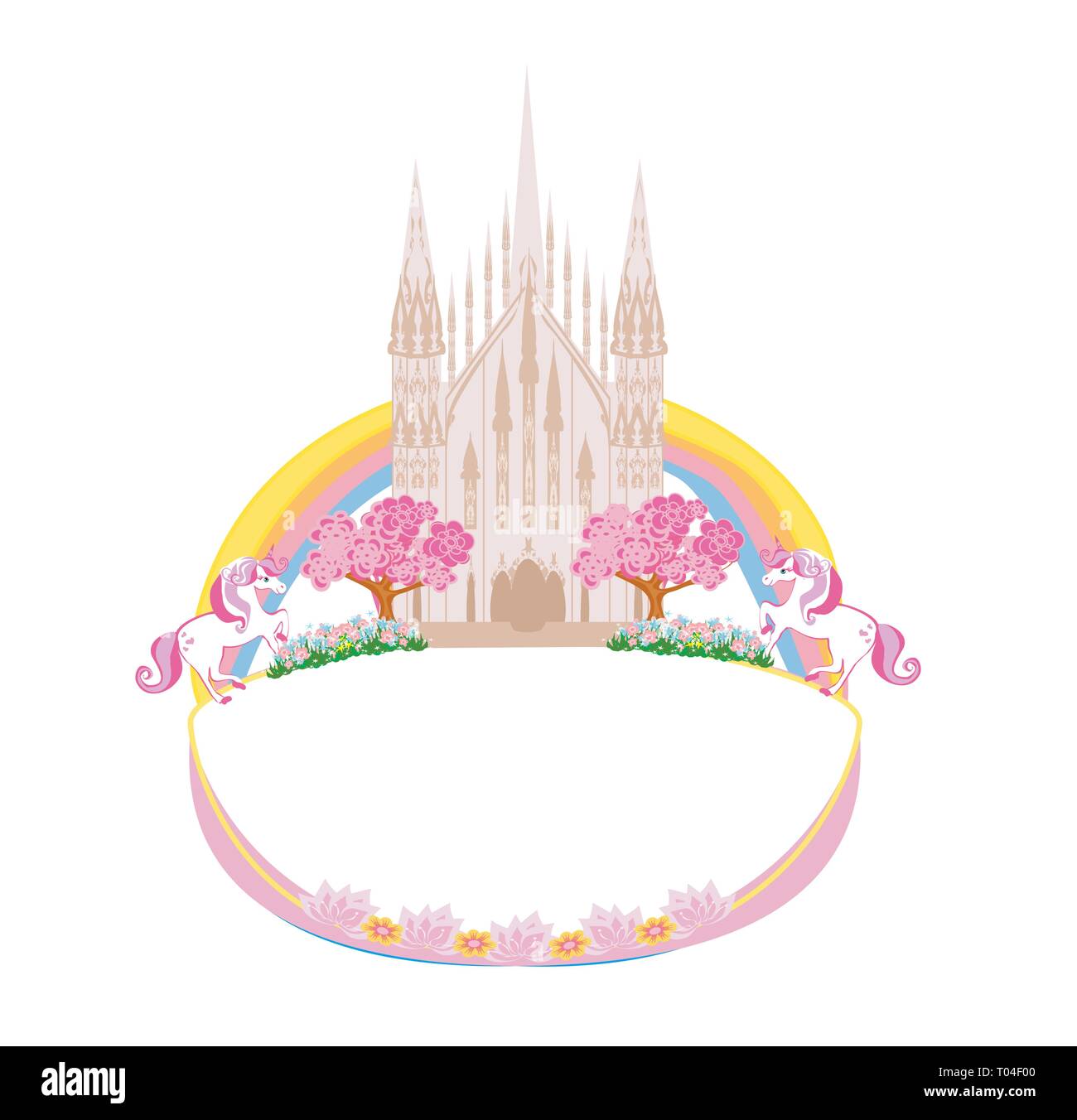 Magic fairytale princess castle frame Stock Vector Images - Alamy
