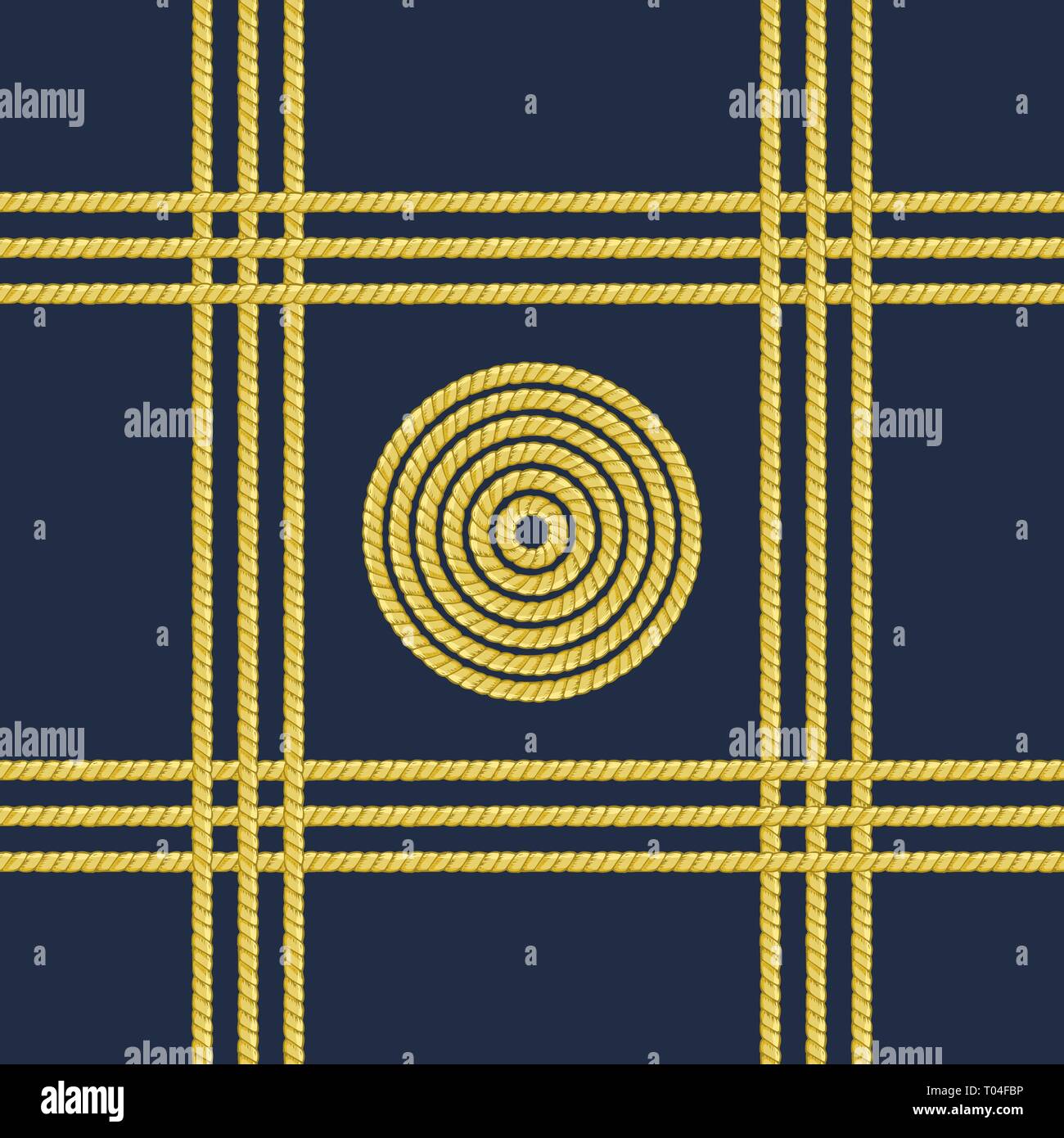 Seamless pattern with retro hand-drawn sketch golden chain on dark ...