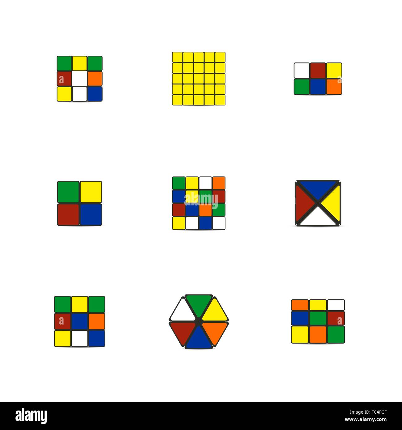 Game cube of different shapes, isolated on white background, vector ...