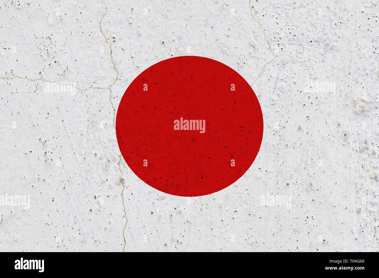Japan flag on concrete wall. Patriotic grunge background. National flag ...
