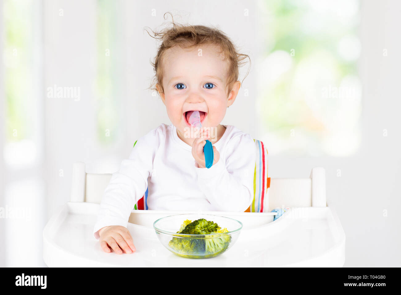 Child highchair fruit vegetable hi-res stock photography and images - Alamy