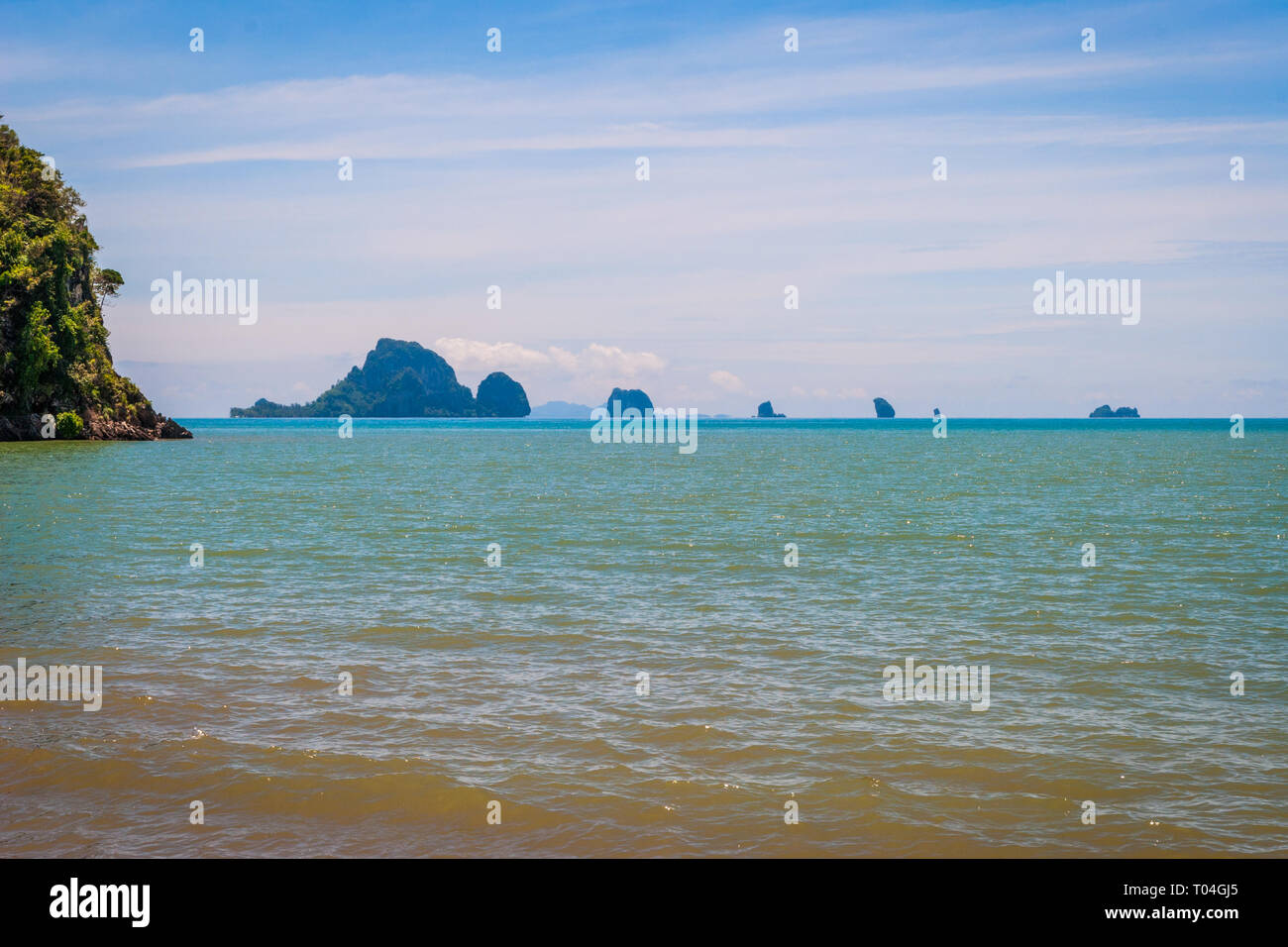 Scenic landscape of Krabi beach with islands, Thailand Stock Photo - Alamy