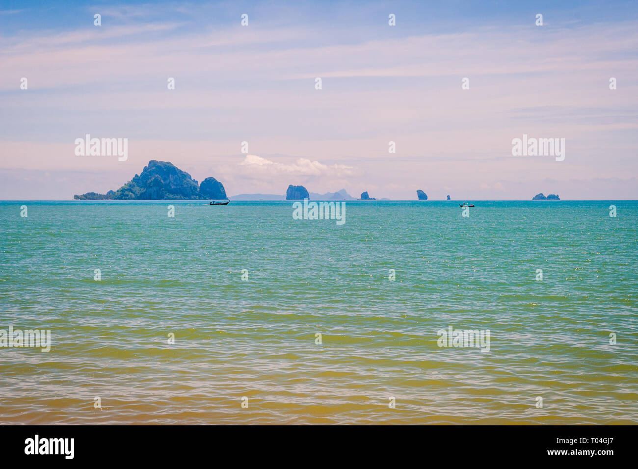 Scenic landscape of Krabi beach with islands, Thailand Stock Photo - Alamy