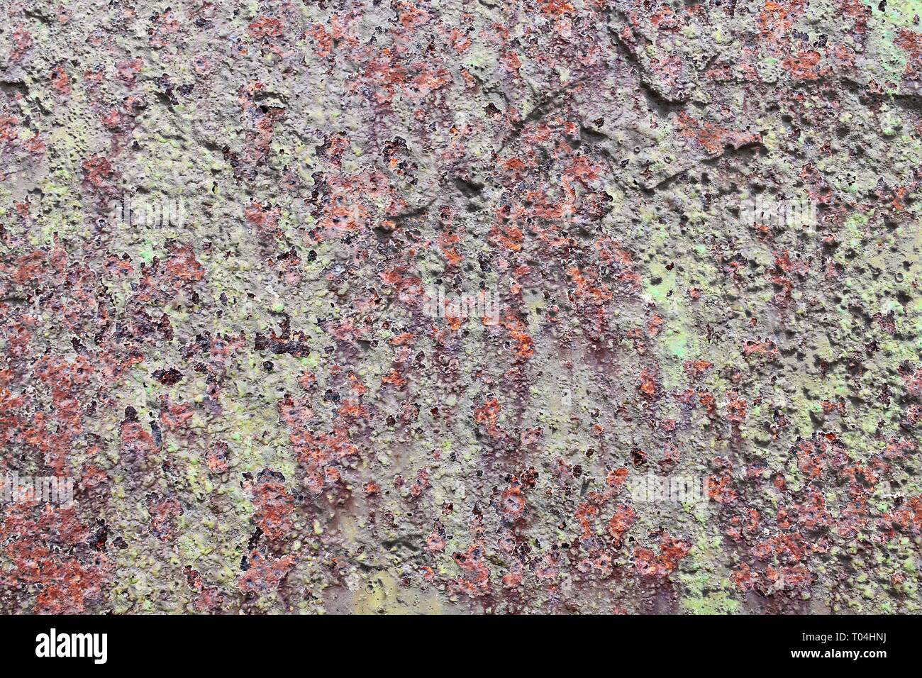 Close up surface of old rusty and weathered metal wall structures in ...