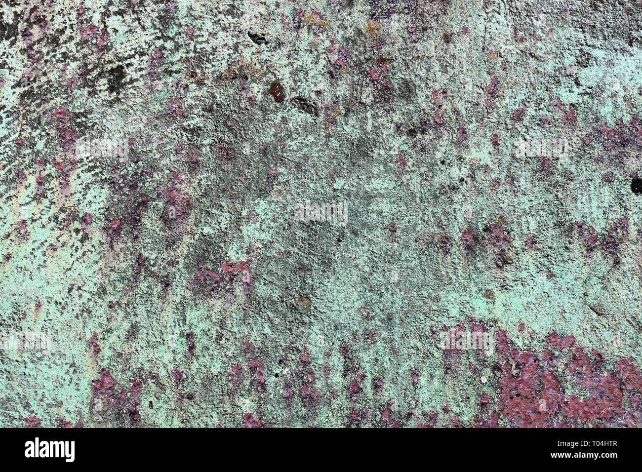 Close up surface of old rusty and weathered metal wall structures in ...