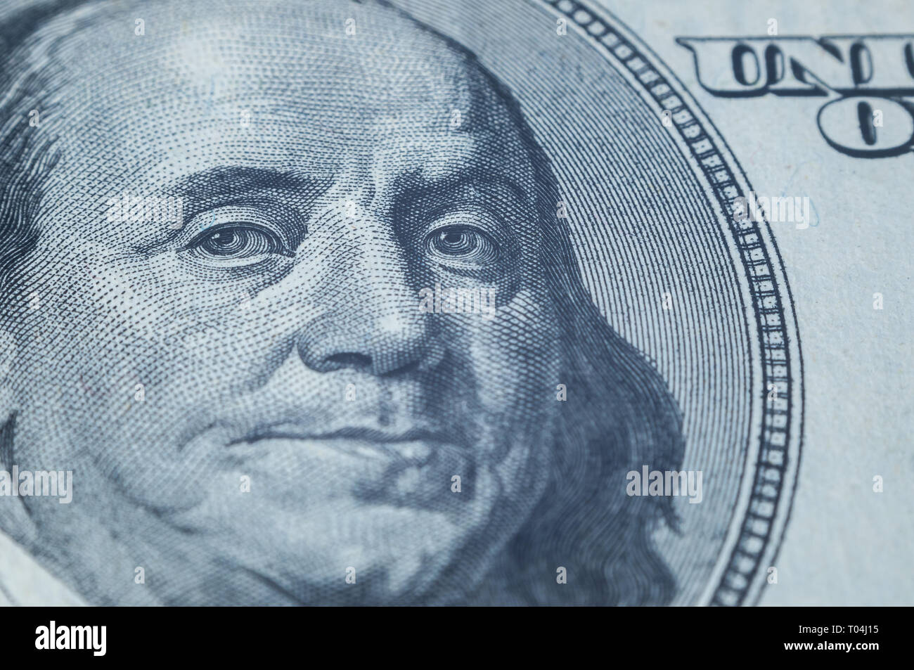 Portrait of Benjamin Franklin from 100 dollars bill Stock Photo - Alamy