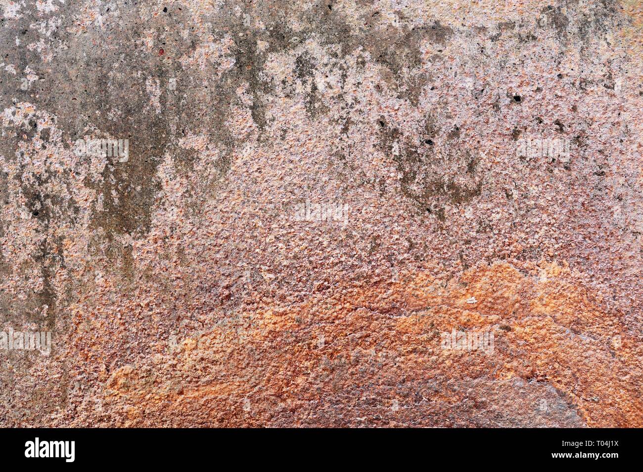 Close up surface of old rusty and weathered metal wall structures in ...