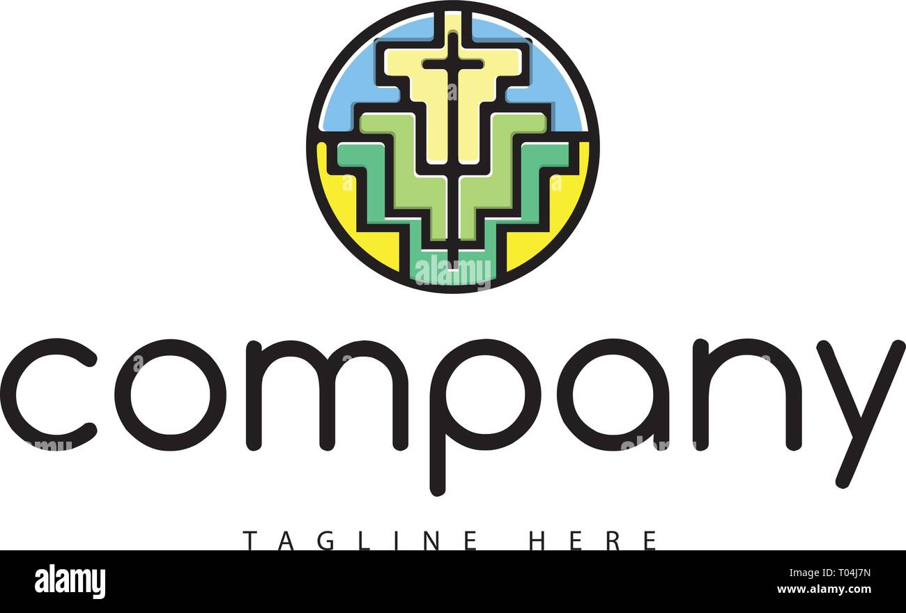 Church cross christ vector color logo design Stock Vector Image & Art ...