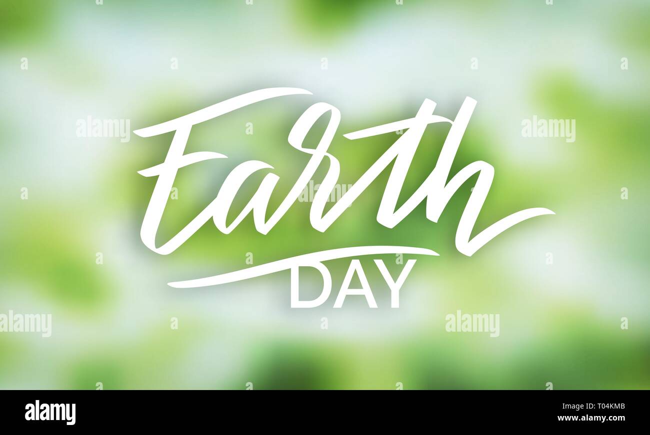 Happy Earth Day typography lettering with handwritten calligraphy text ...