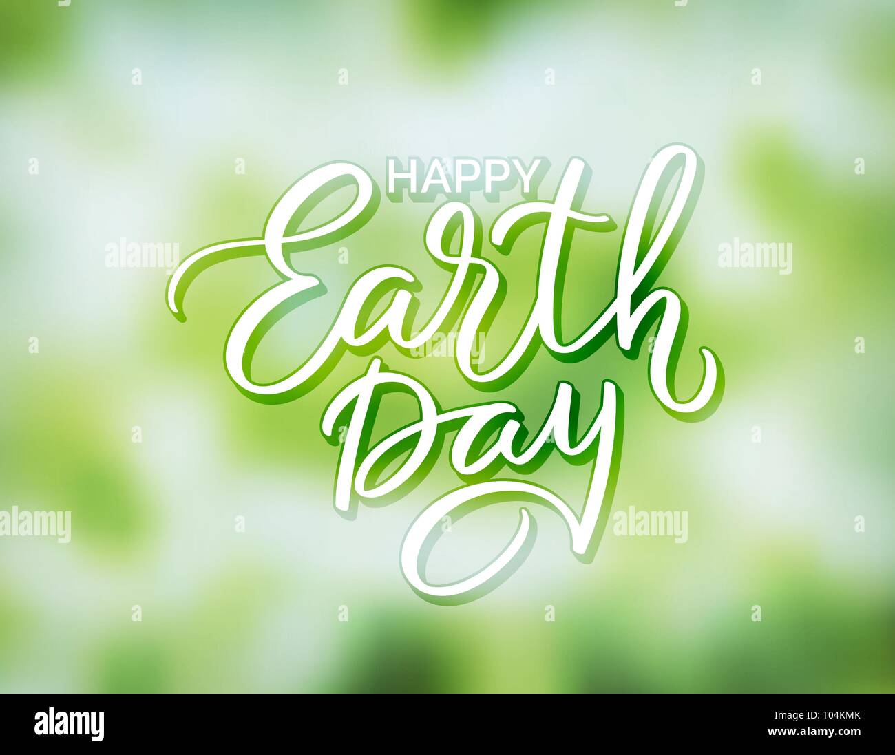 Happy Earth Day typography lettering with handwritten calligraphy text ...