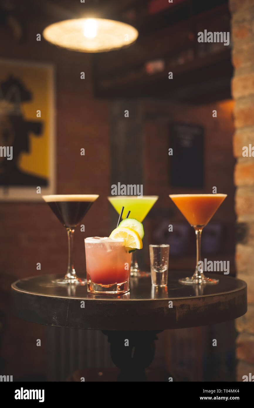 collection of cocktails on table Stock Photo - Alamy