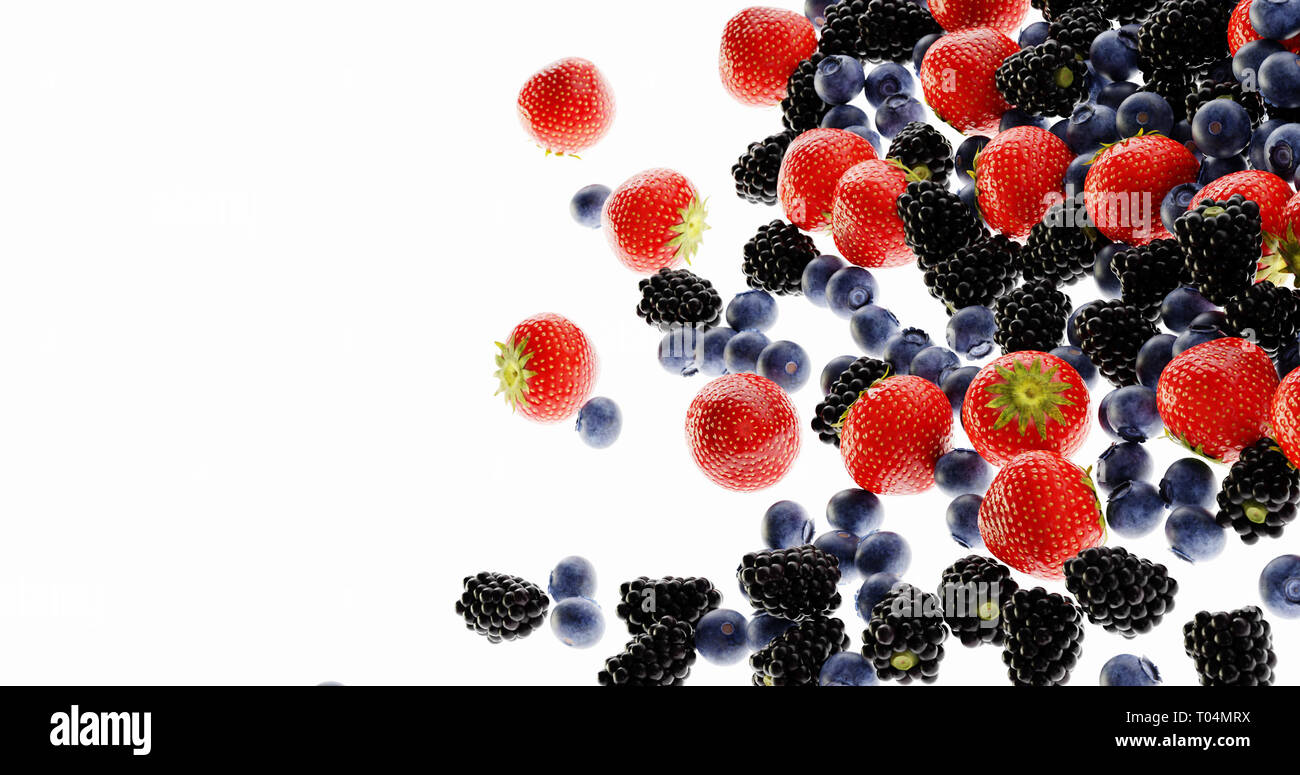 Fruits of the forest background, ultra realistic 3d rendering Stock ...