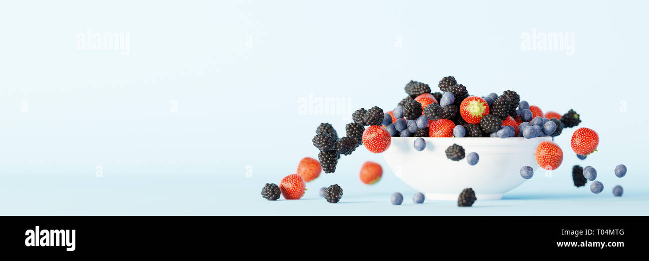 Fruits of the forest background, ultra realistic 3d rendering Stock ...