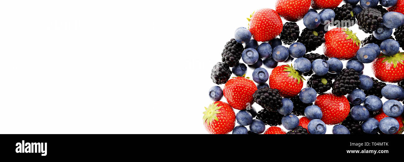 Fruits of the forest background, ultra realistic 3d rendering Stock ...