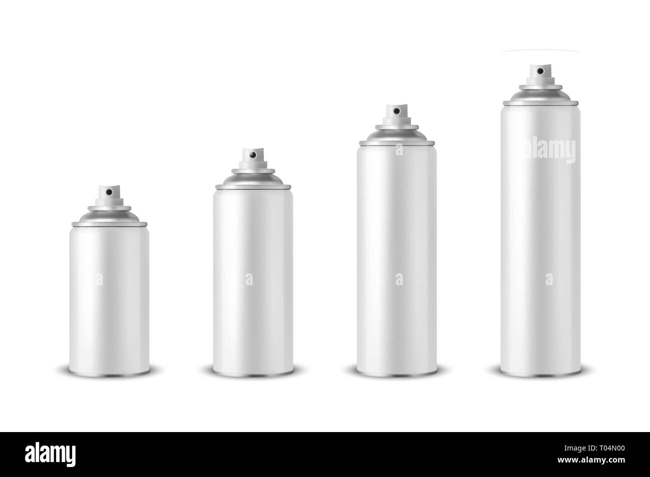 Vector 3d Realistic White Blank Spray Can, Spray Bottle without Cap Set ...