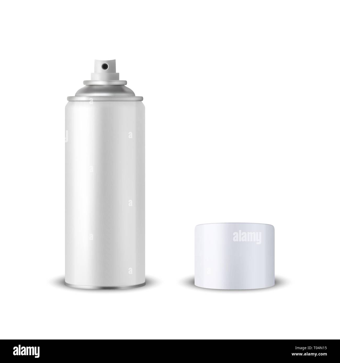 Vector 3d Realistic White Blank Spray Can, Spray Bottle with Cap ...