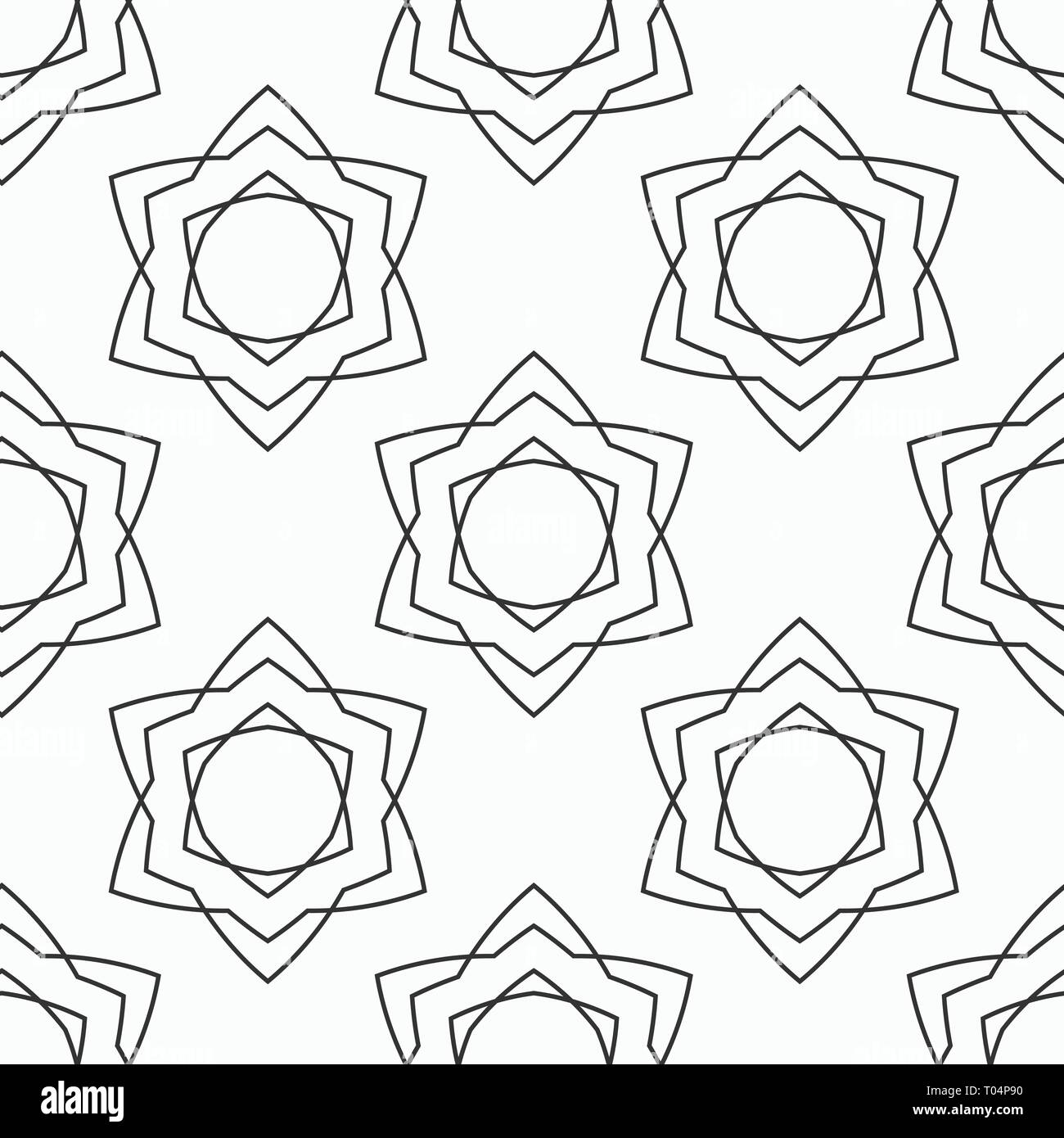 Abstract seamless pattern of six-pointed stars made of triangular ...