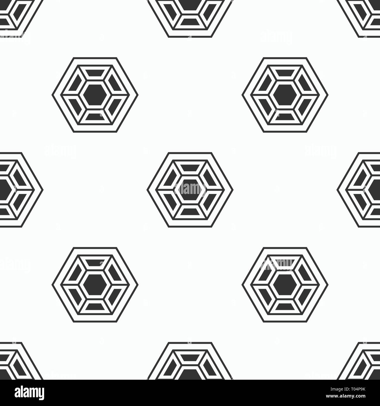 Abstract seamless pattern of hexagons. Flat design. Modern stylish ...