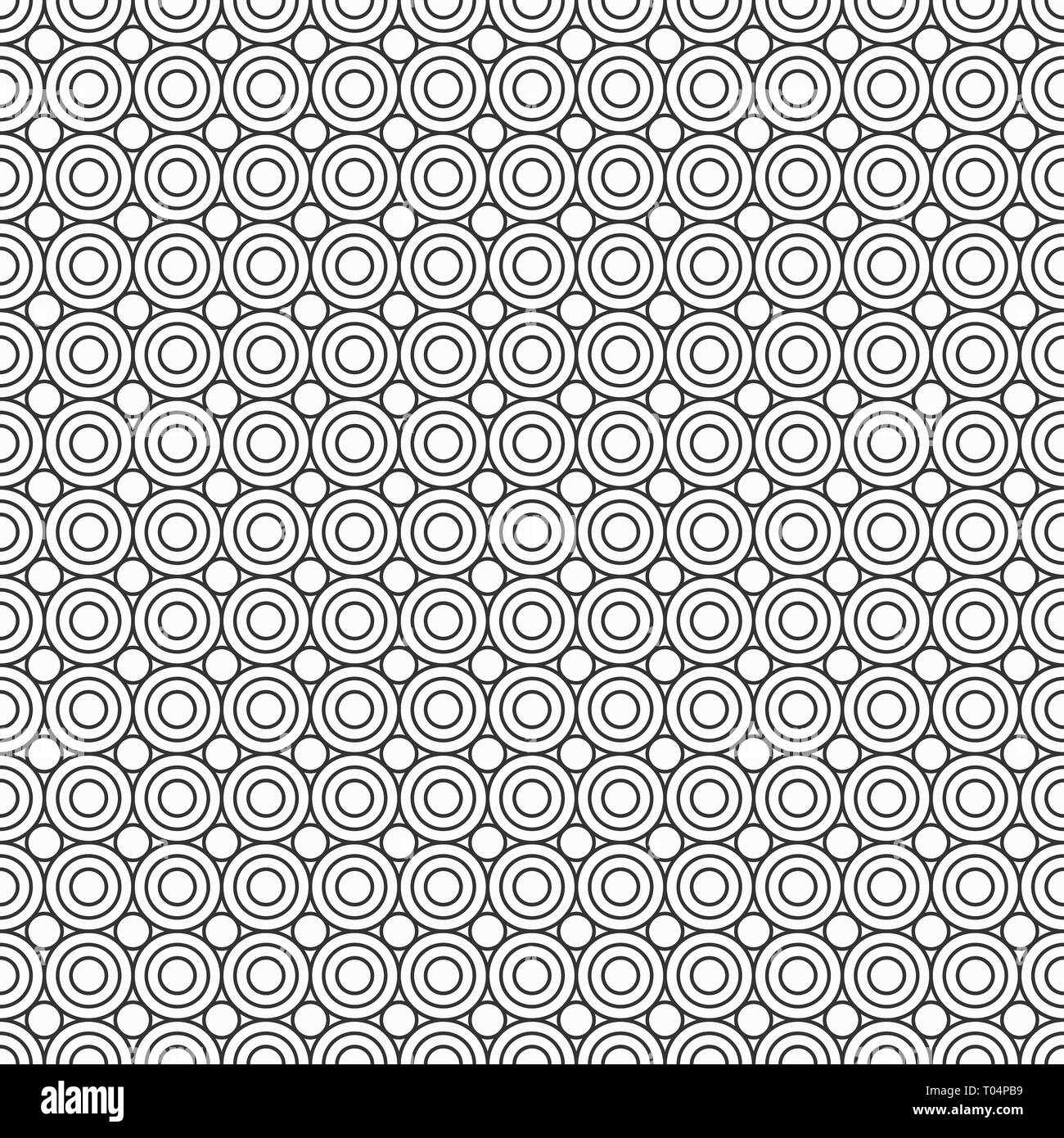 Abstract seamless pattern of circles. Linear style. Modern ornamental ...