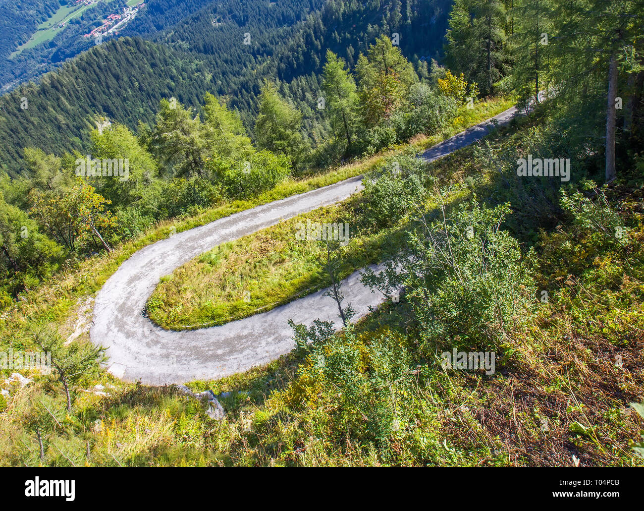 Curved road in the mountain Stock Photo - Alamy