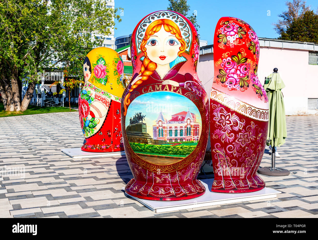 Samara, Russia - September 22, 2018: Big matryoshka doll also known as ...