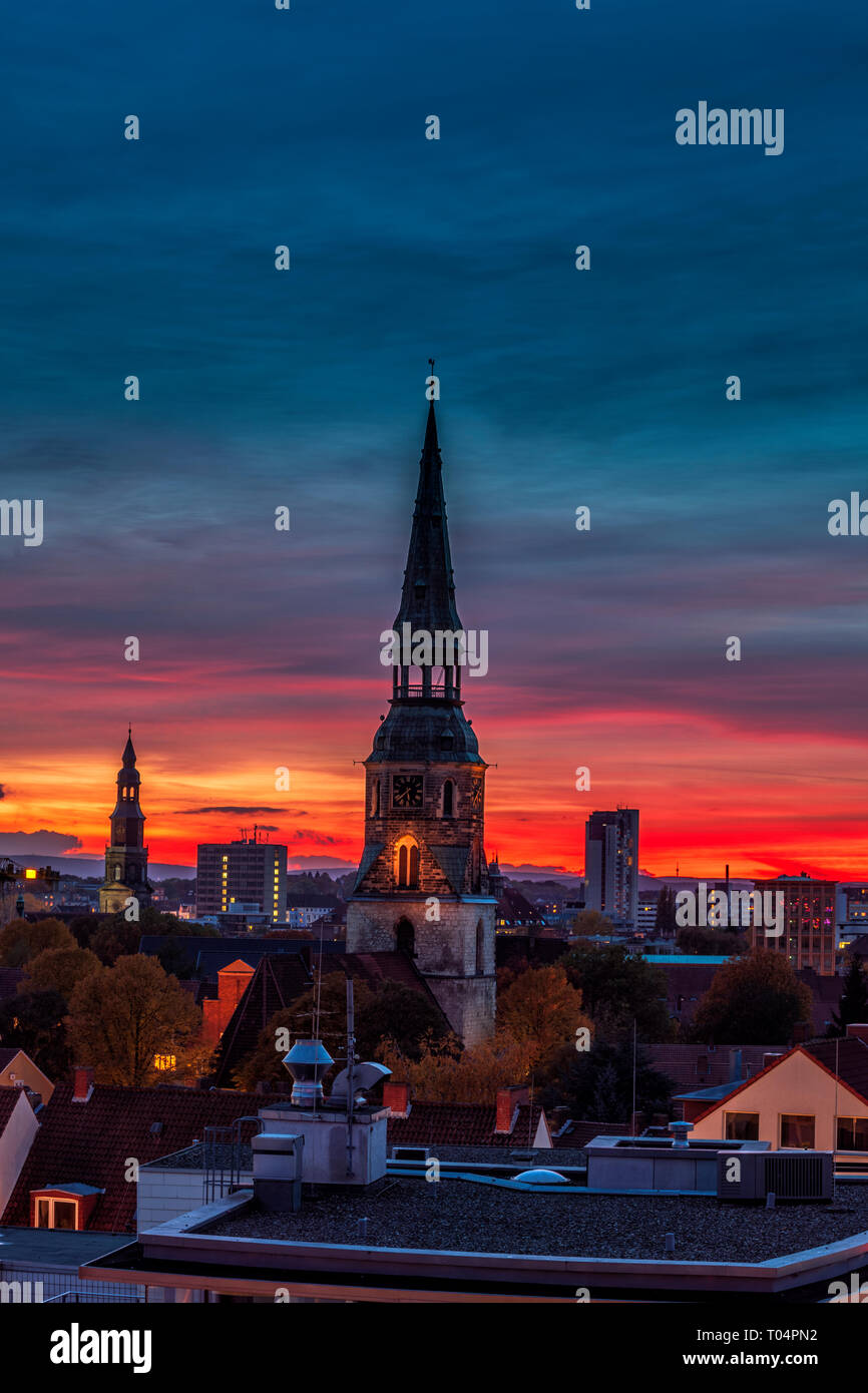Kreuzkirche Church In Hanover on colorful sunset sky Stock Photo - Alamy