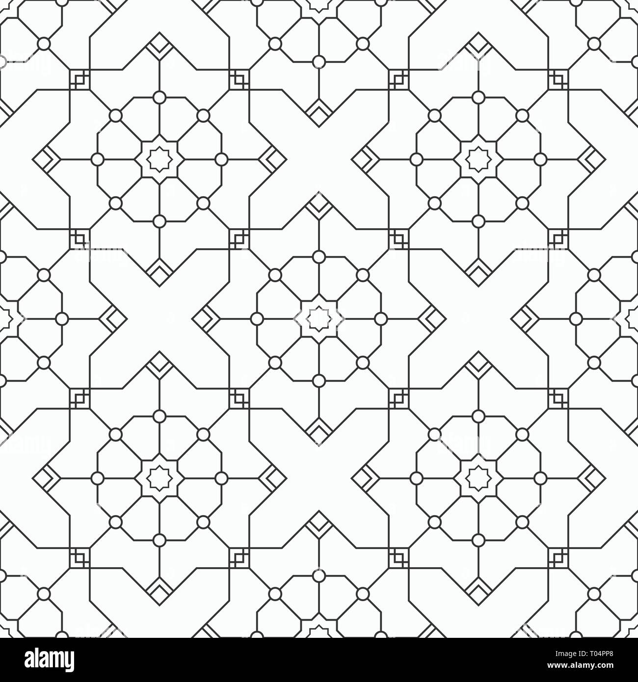 Abstract seamless line pattern of intersecting geometric shapes ...