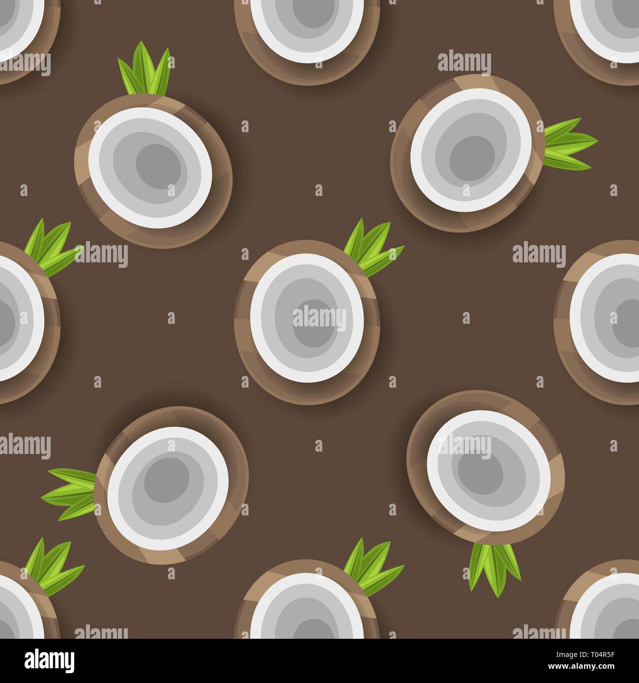 Vector Seamless Pattern With Coconut For Your Products And Business ...