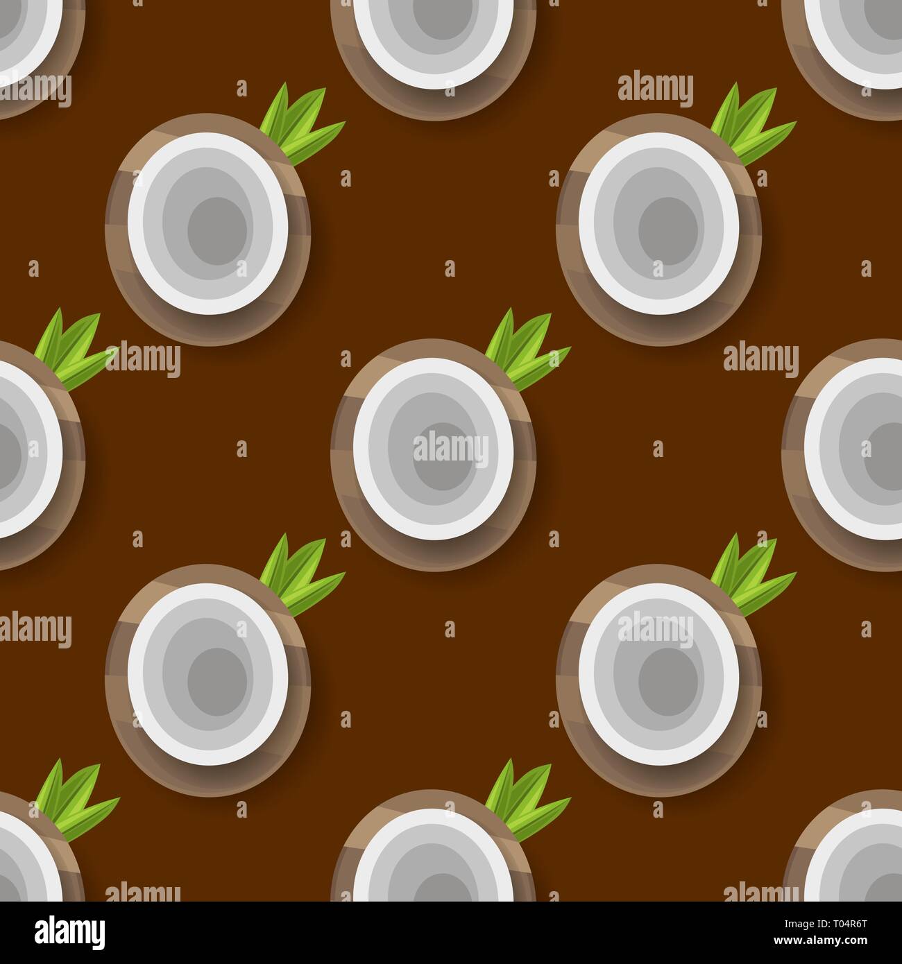Vector Seamless Pattern With Coconut For Your Products And Business ...