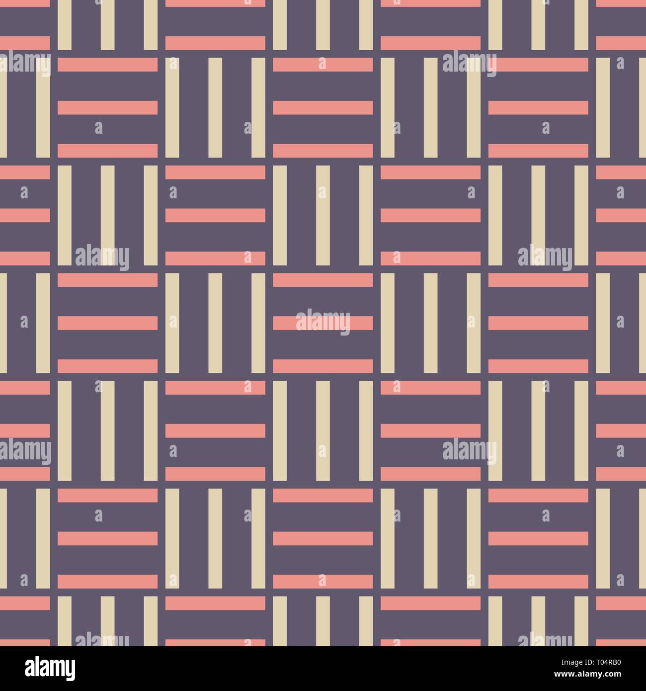 Vector seamless pattern of striped squares. Crosshatch geometric ...