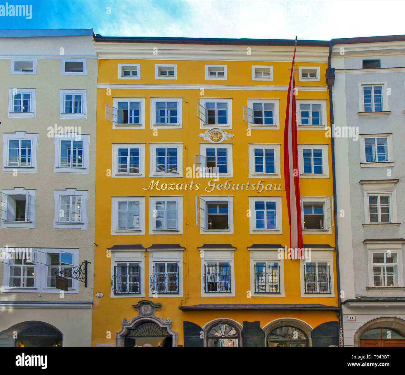 Birthplace of Wolfgang Amadeus Mozart in Salzburg, Austria Stock Photo ...