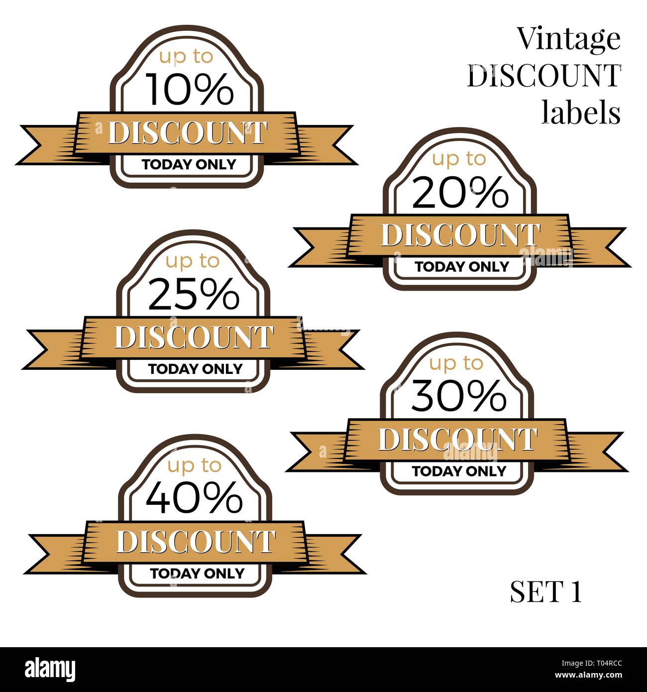 Collection of vintage retro grunge sale labels. Vector badges set Stock ...
