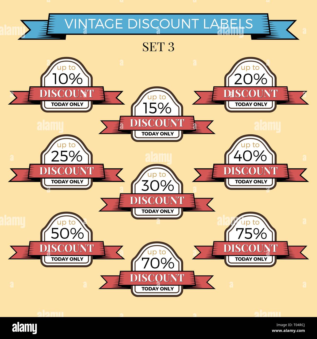 Collection of vintage retro grunge sale labels. Vector badges set Stock ...