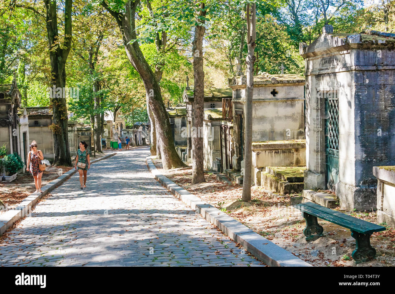 A view of the Pere Lachaise, the most famous cemetery of Paris, France ...