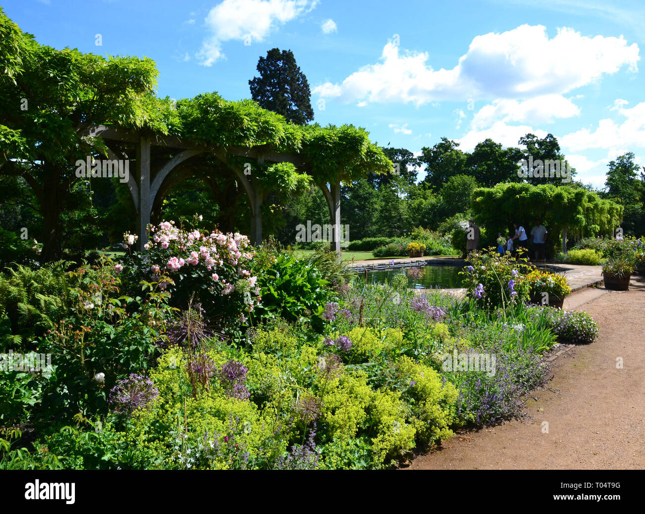 The formal gardens at Hylands House and Gardens, Chelmsford, Essex, UK ...