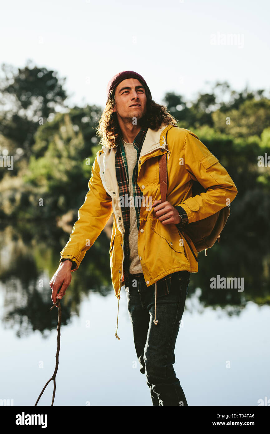 Man exploring forest hi-res stock photography and images - Alamy