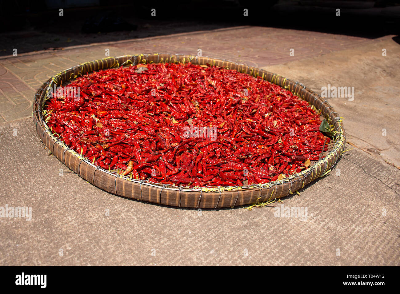 Drying red chillies hi-res stock photography and images - Alamy