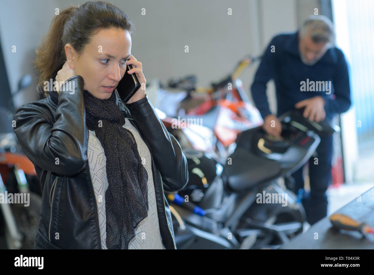 Customer on motorbike hi-res stock photography and images - Alamy