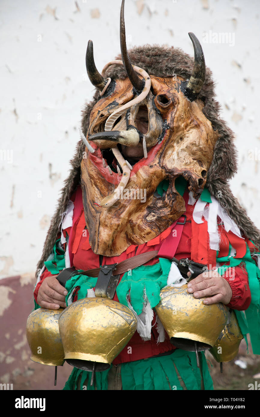 Zenen, Bulgaria - March 16, 2019: Masquerade festival in Zemen ...
