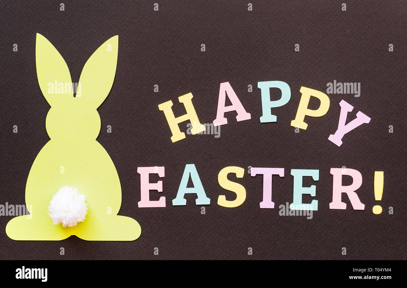 Happy Easter rabbit greeting card Stock Photo - Alamy