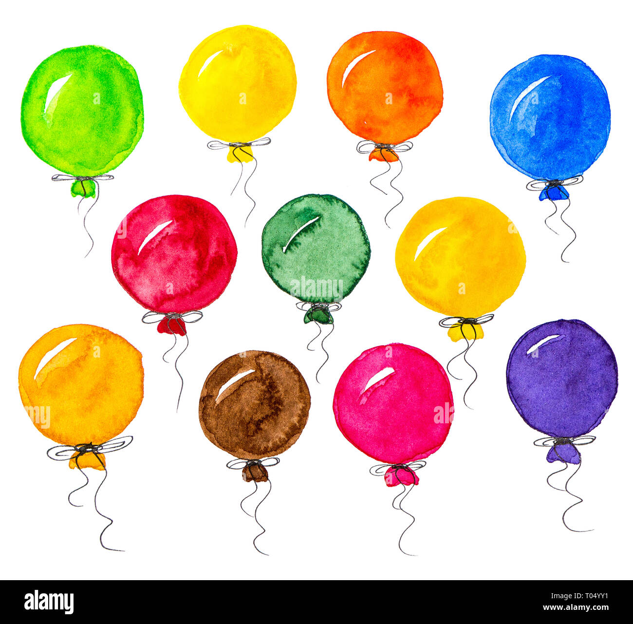 Watercolor balloons hi-res stock photography and images - Alamy
